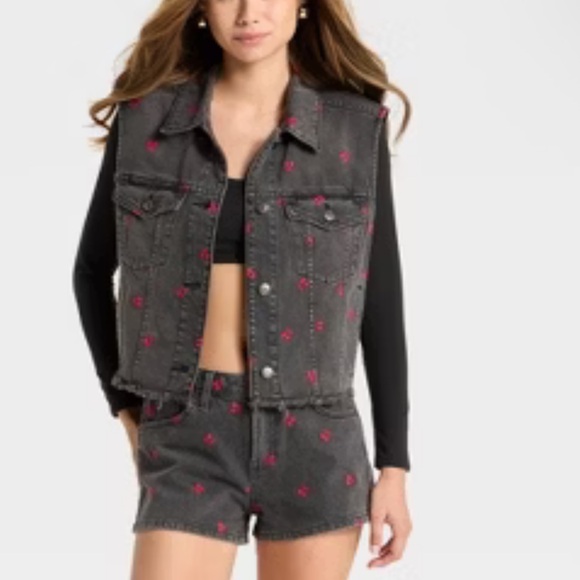 wild fable | Jackets & Coats | Womens Denim Oversized Trucker Vest ...